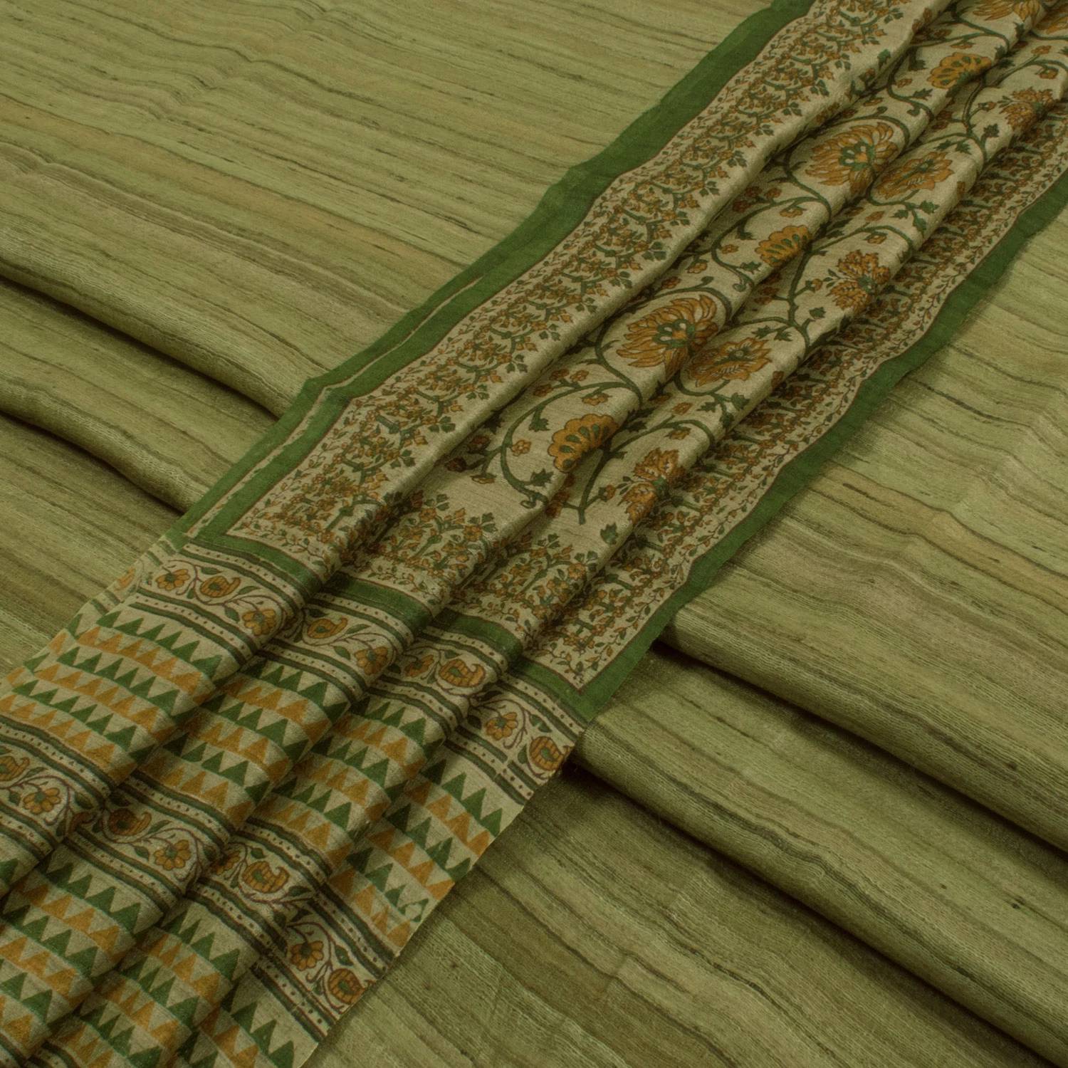 Hand Block Printed Geecha Silk Salwar Suit Material